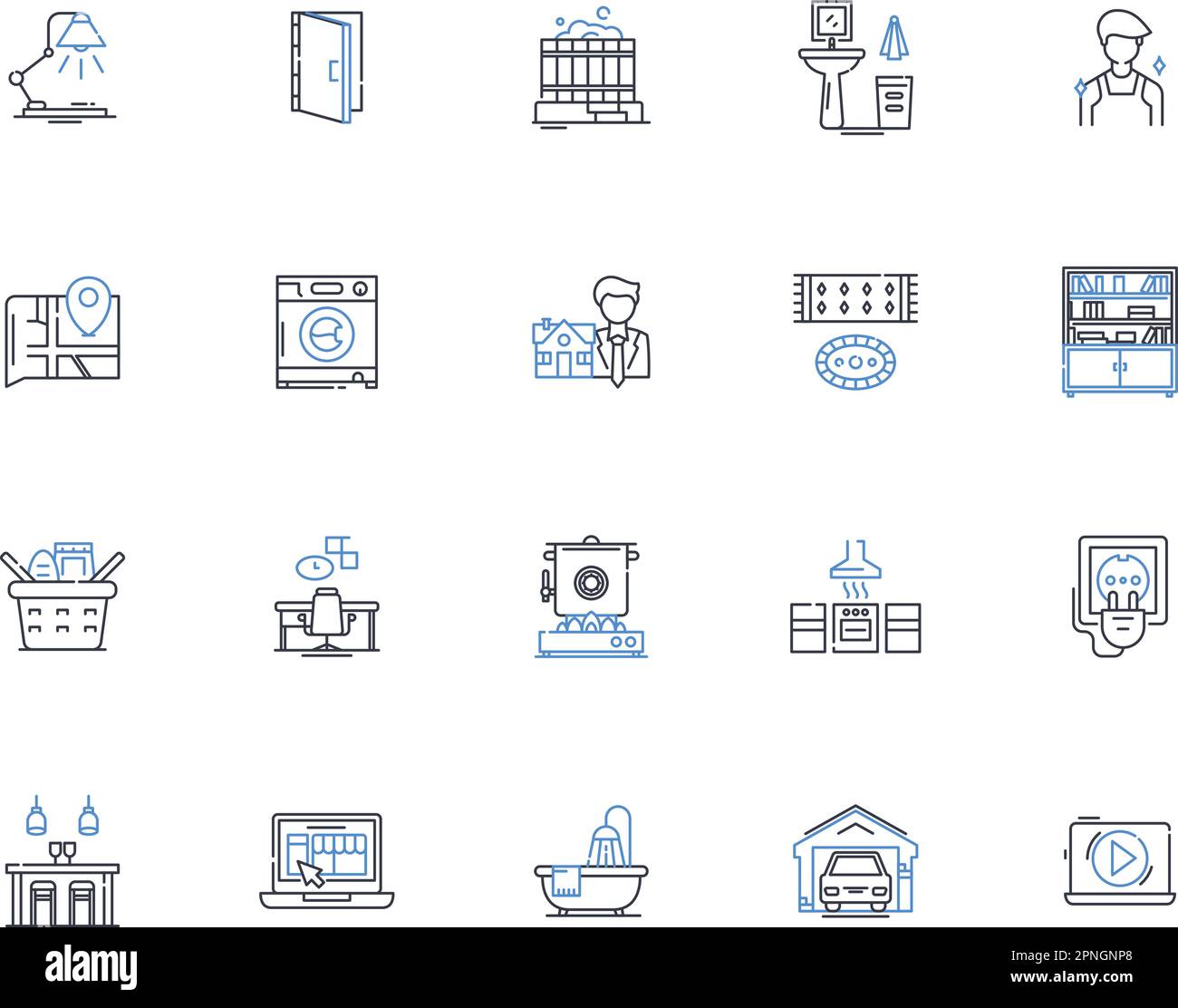 Apartment line icons collection. Cozy, Spacious, Urban, Chic ...