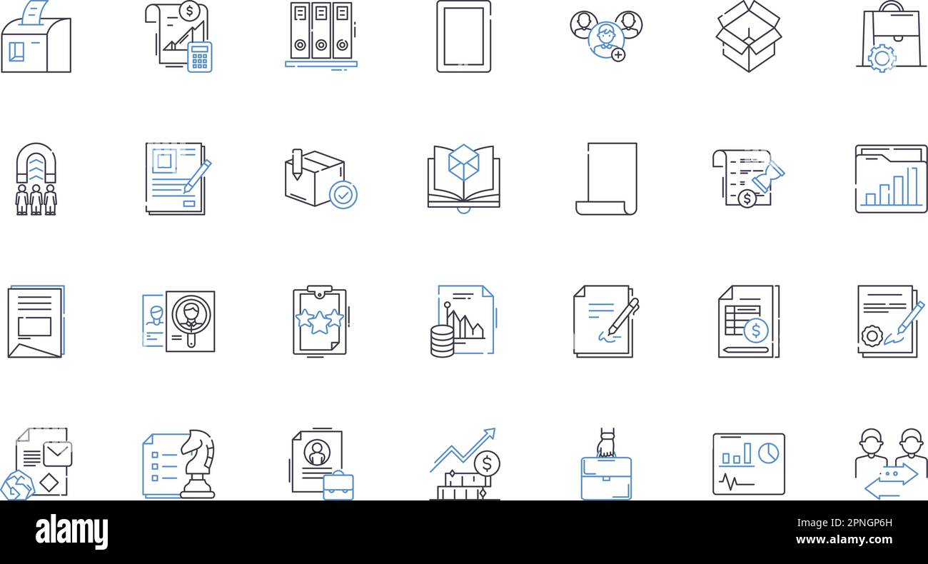 Bureaucratic paperwork line icons collection. Red tape, Forms ... Bureaucratic paperwork line icons collection. Red tape, Forms ...