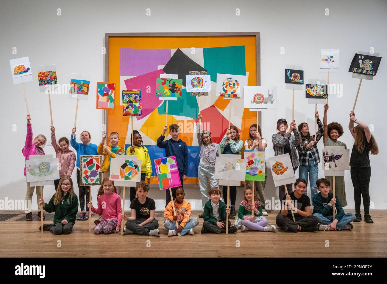 London, UK. 19 April 2023. Children at Tate Modern present creations of ...