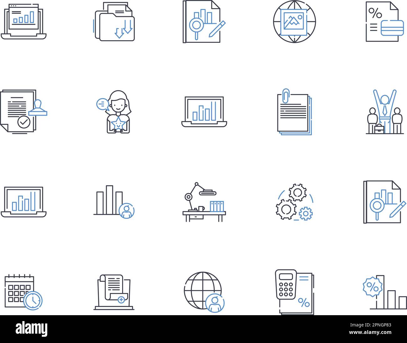 Competitive analysis line icons collection. Rivals, Benchmarking ...
