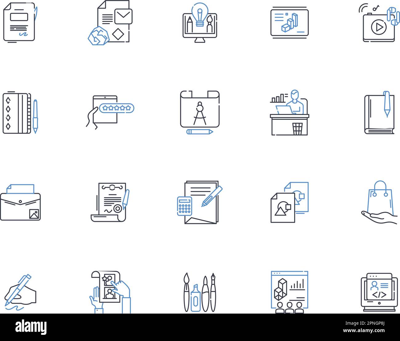 Producer line icons collection. Creative, Innovative, Collaborative ...