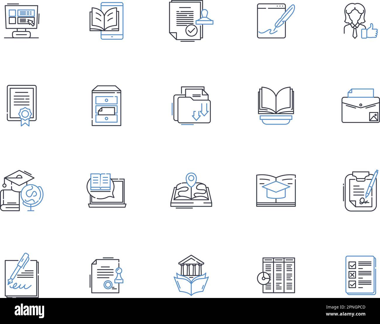 Hardcover line icons collection. Binding, Book, Textbook, Literature, Classic, Novel, Memoir ...