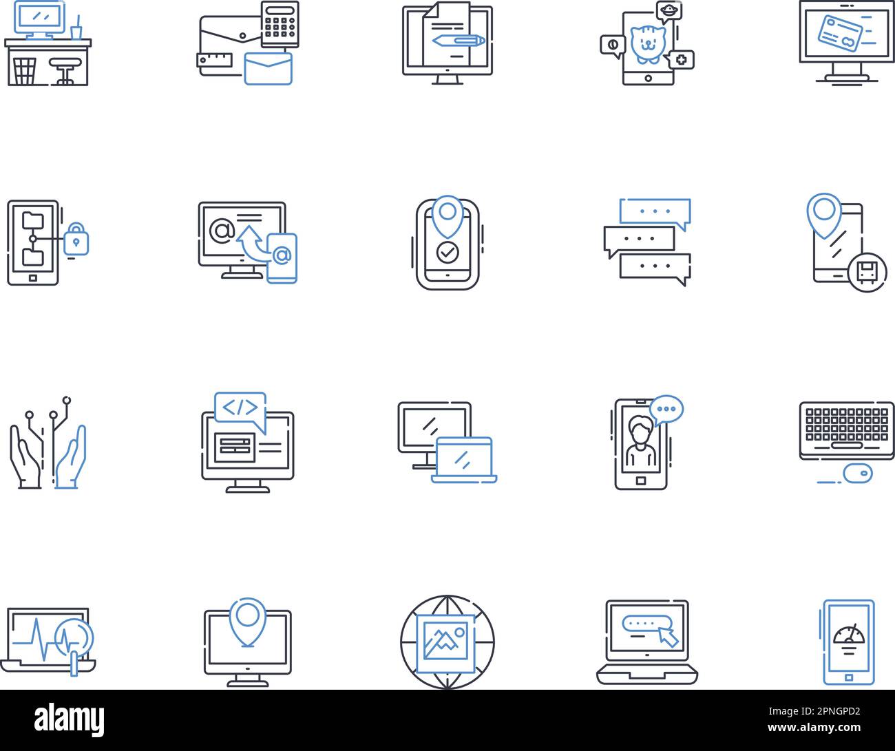 Market Segmentation Line Icons Collection Demographics Psychographics