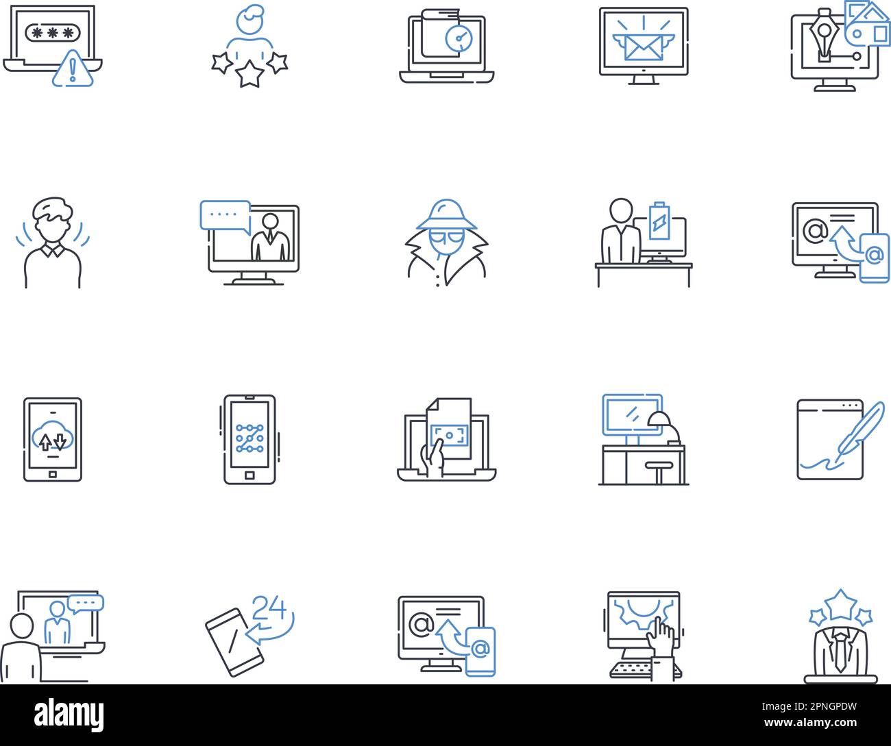 Tax Account line icons collection. Deductions, Filing, Returns, Refunds ...