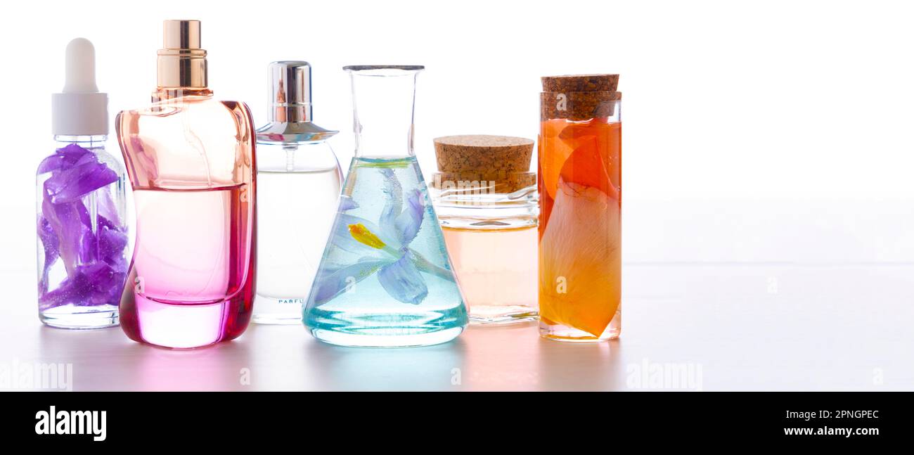 Preparation of perfumes from natural ingredients, aromatherapy. Fresh ...