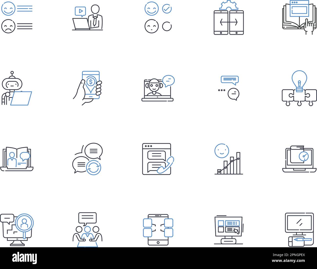 Expressing ideas line icons collection. Articulating, Communicating ...