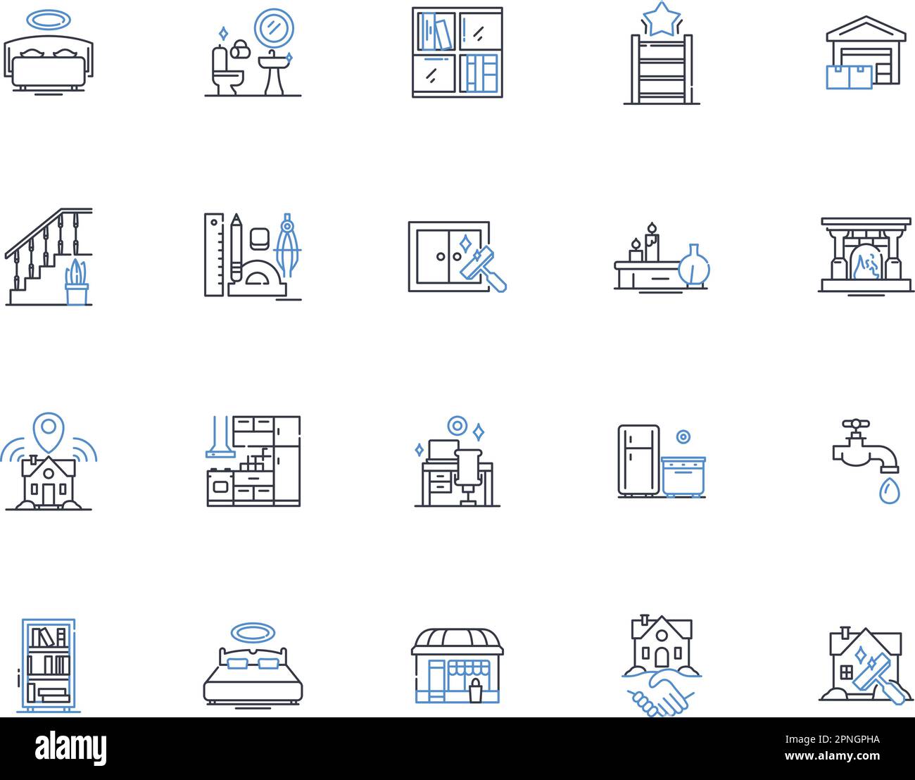 Lodging line icons collection. Resort, Hotel, Motel, Cabin, Inn, Lodge ...