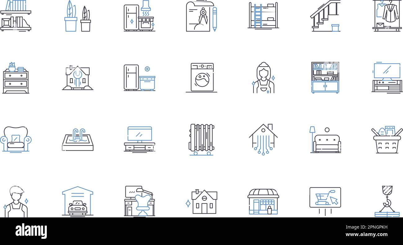 Interior redesign line icons collection. Revamp, Refresh, Update, Renew ...