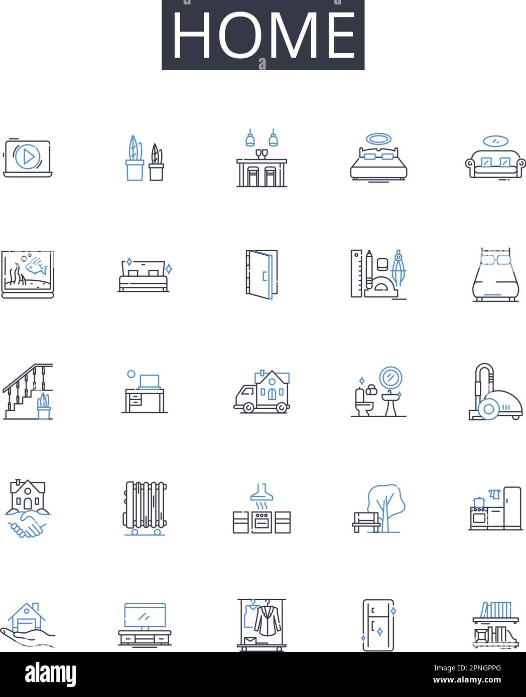 Home line icons collection. House, Dwelling, Residency, Abode, Habitat ...