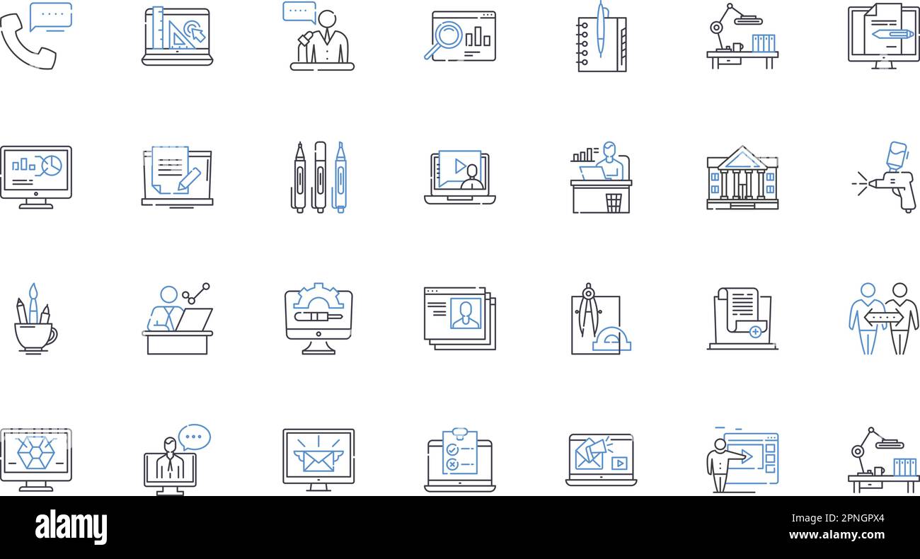 Manufacturing Route Line Icons Collection Production Assembly
