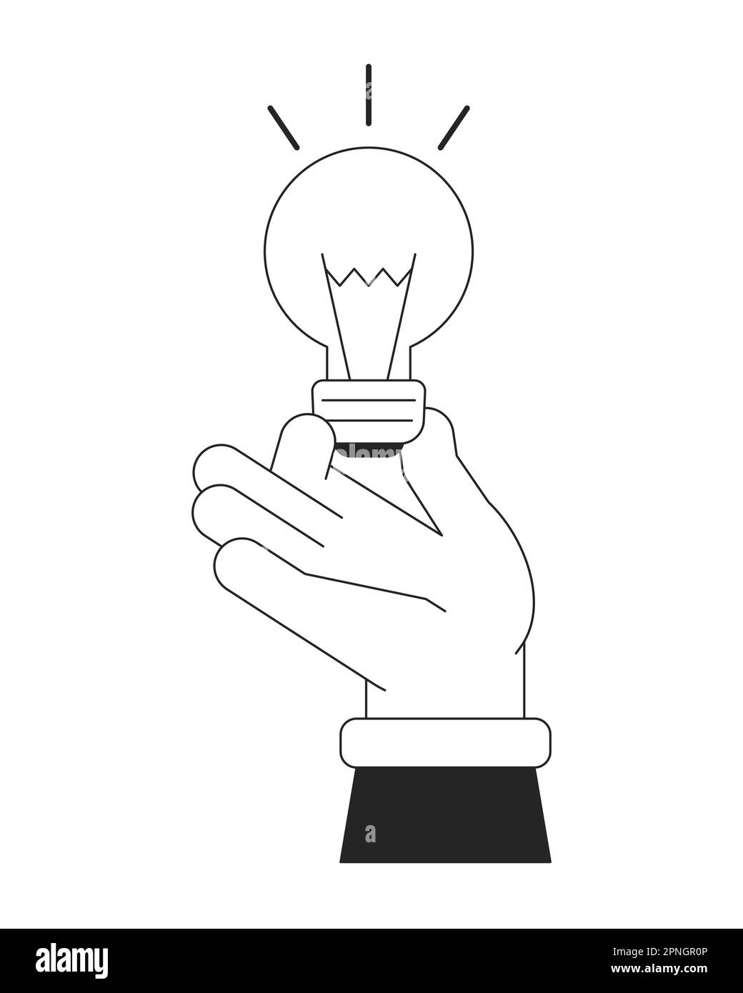 Spark new business startup idea bw concept vector spot illustration ...