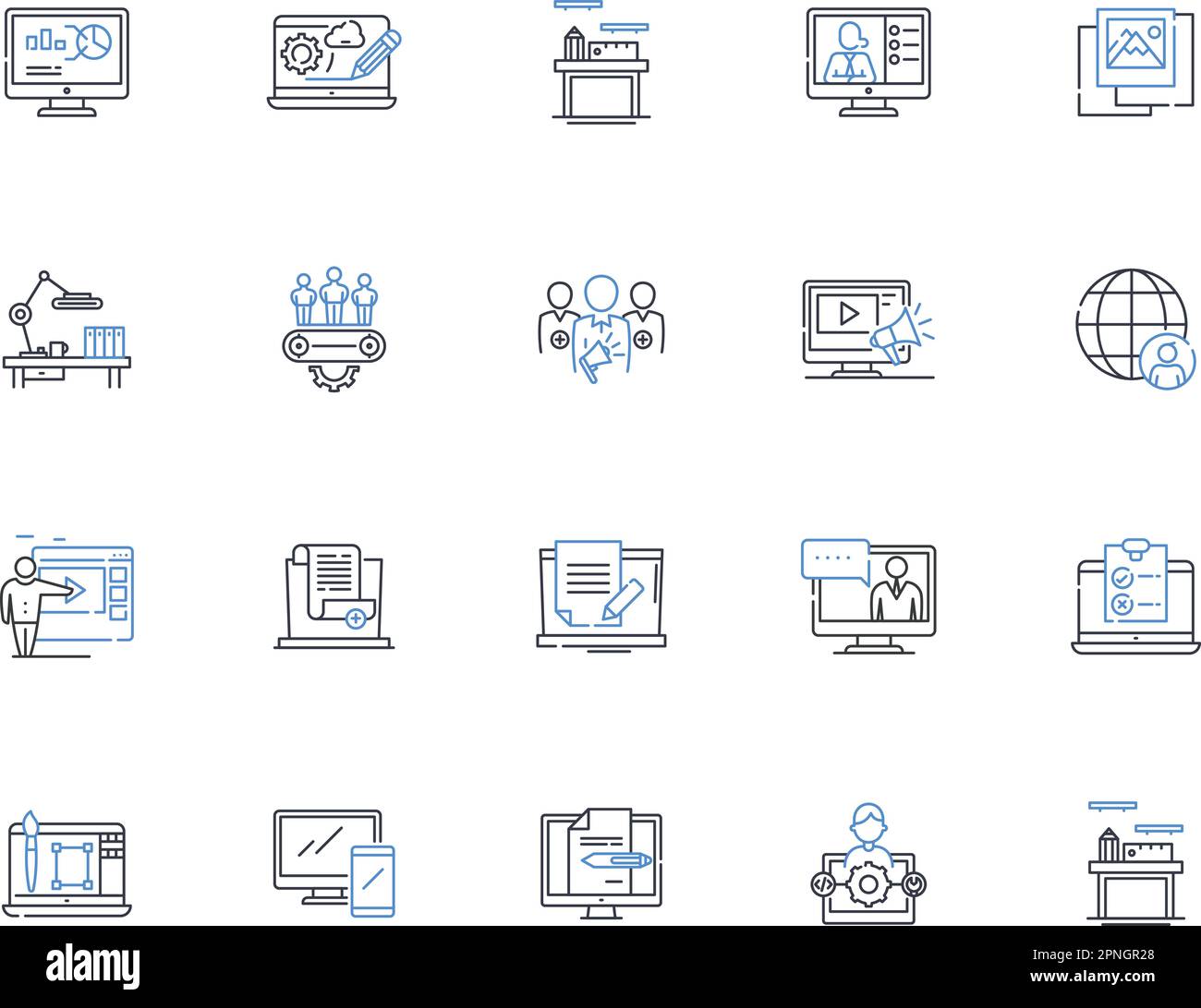 Enterprise Venue line icons collection. Business, Corporate, Conference ...