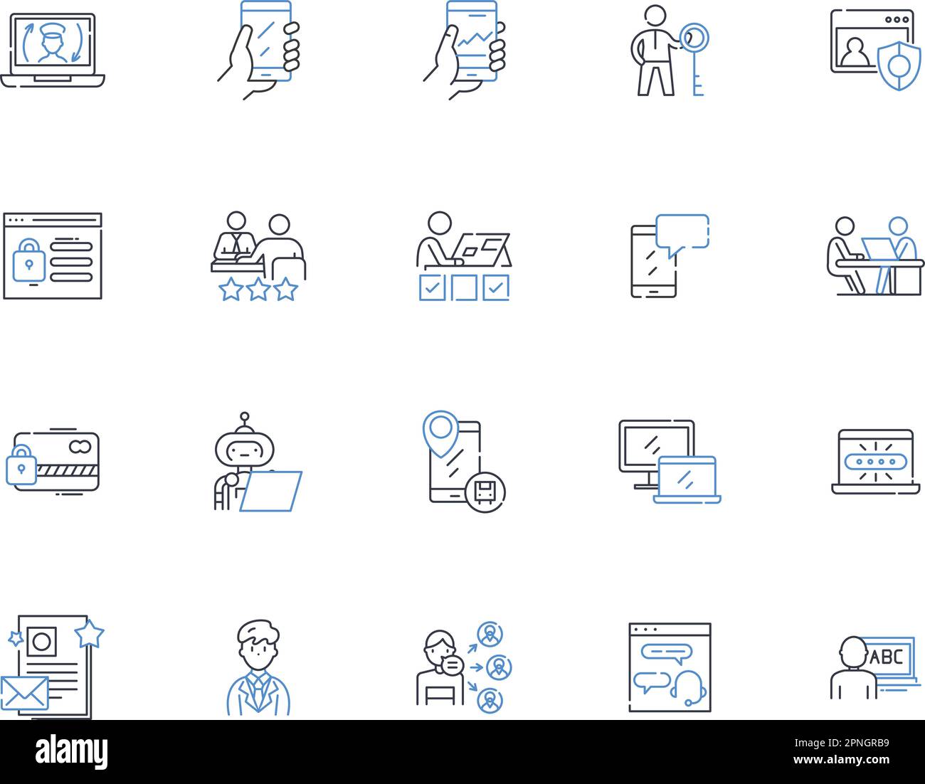 Billing Account Line Icons Collection Payment Account Billing
