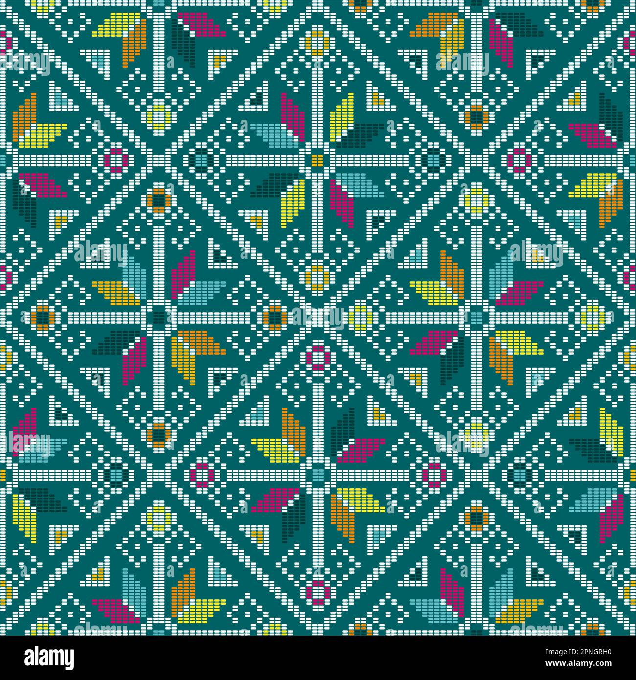 Yakan weaving inspired vector seamless geometric pattern - Filipino traditonal repetitive desing ...