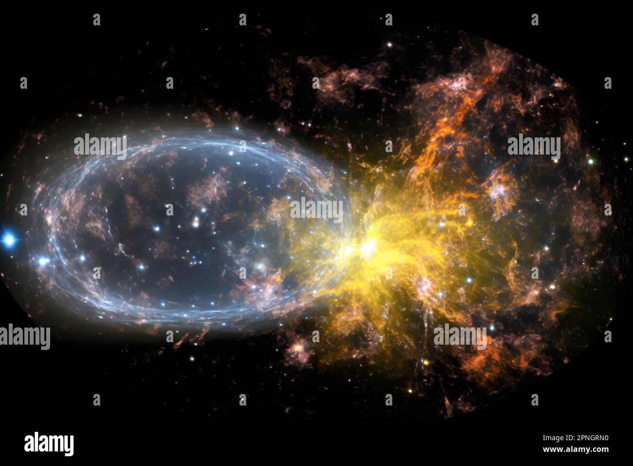 Collision of galaxy cluster hi-res stock photography and images - Alamy