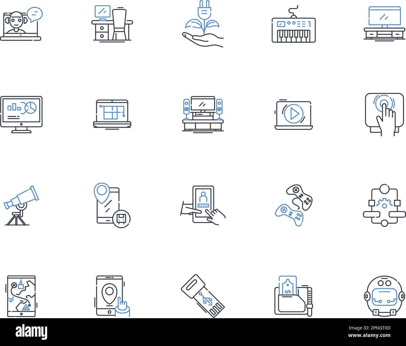 Apparatus Line Icons Collection Machine Equipment Device Instrument