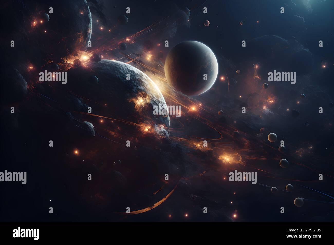 Collision of galaxy cluster hi-res stock photography and images - Alamy