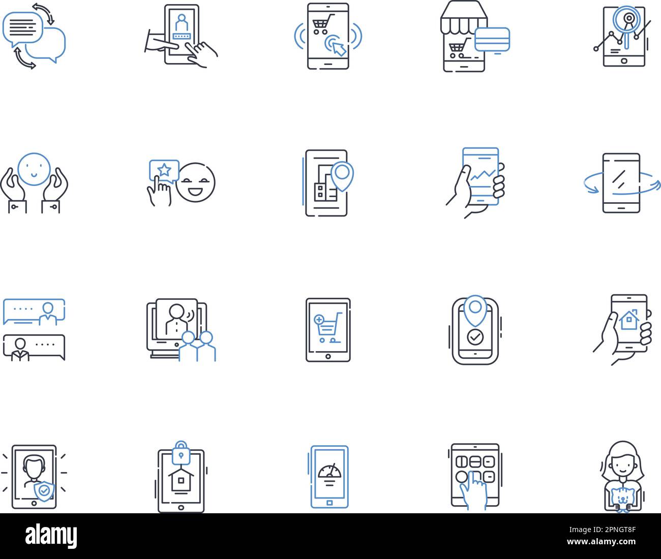Electronic gadget line icons collection. Smartph, Laptop, Tablet, Smartwatch, Headphs, Speaker ...