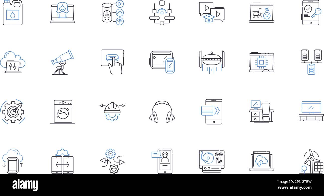 Healthcare innovation line icons collection. Telemedicine, Wearables ...