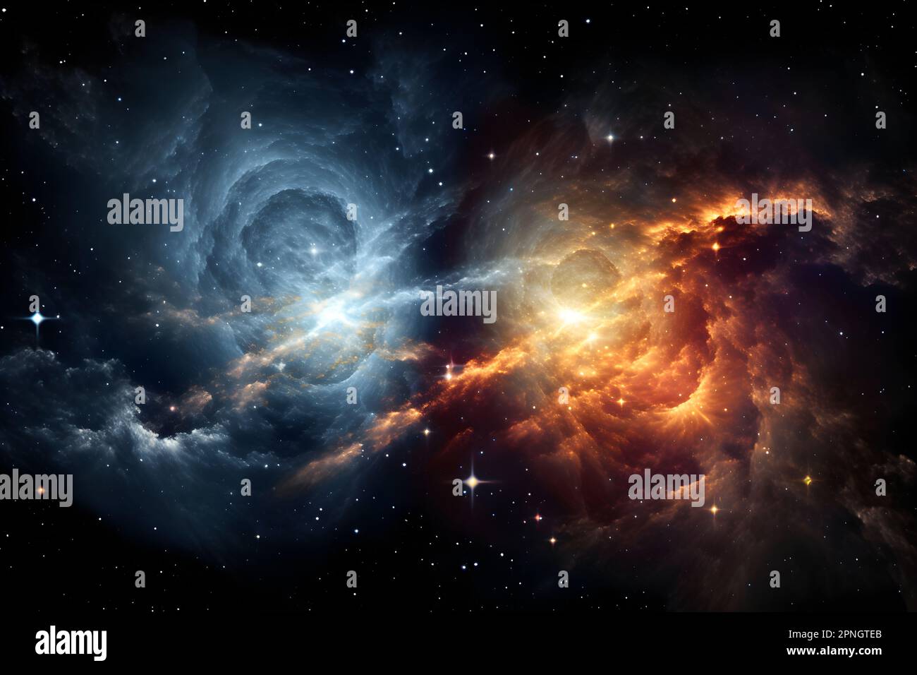 Collision of galaxy cluster hi-res stock photography and images - Alamy