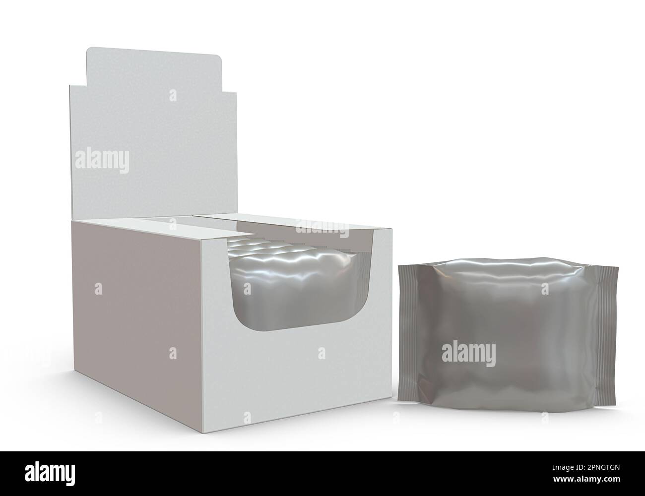 3D rendering - High resolution image of display box with pillow bag ...