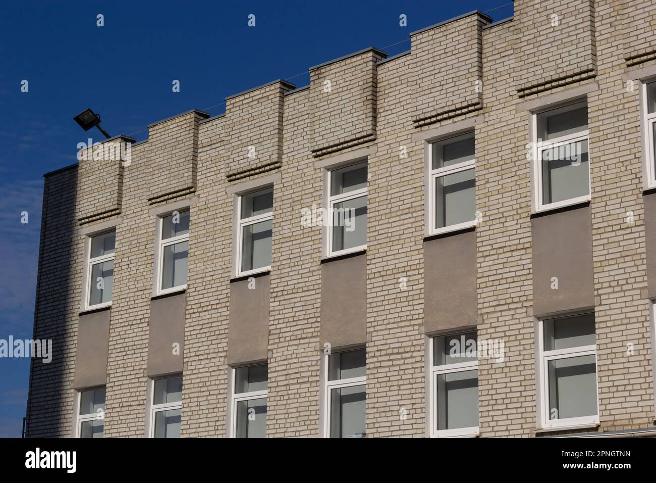 Architectural details of the facade of modern office buildings with ...