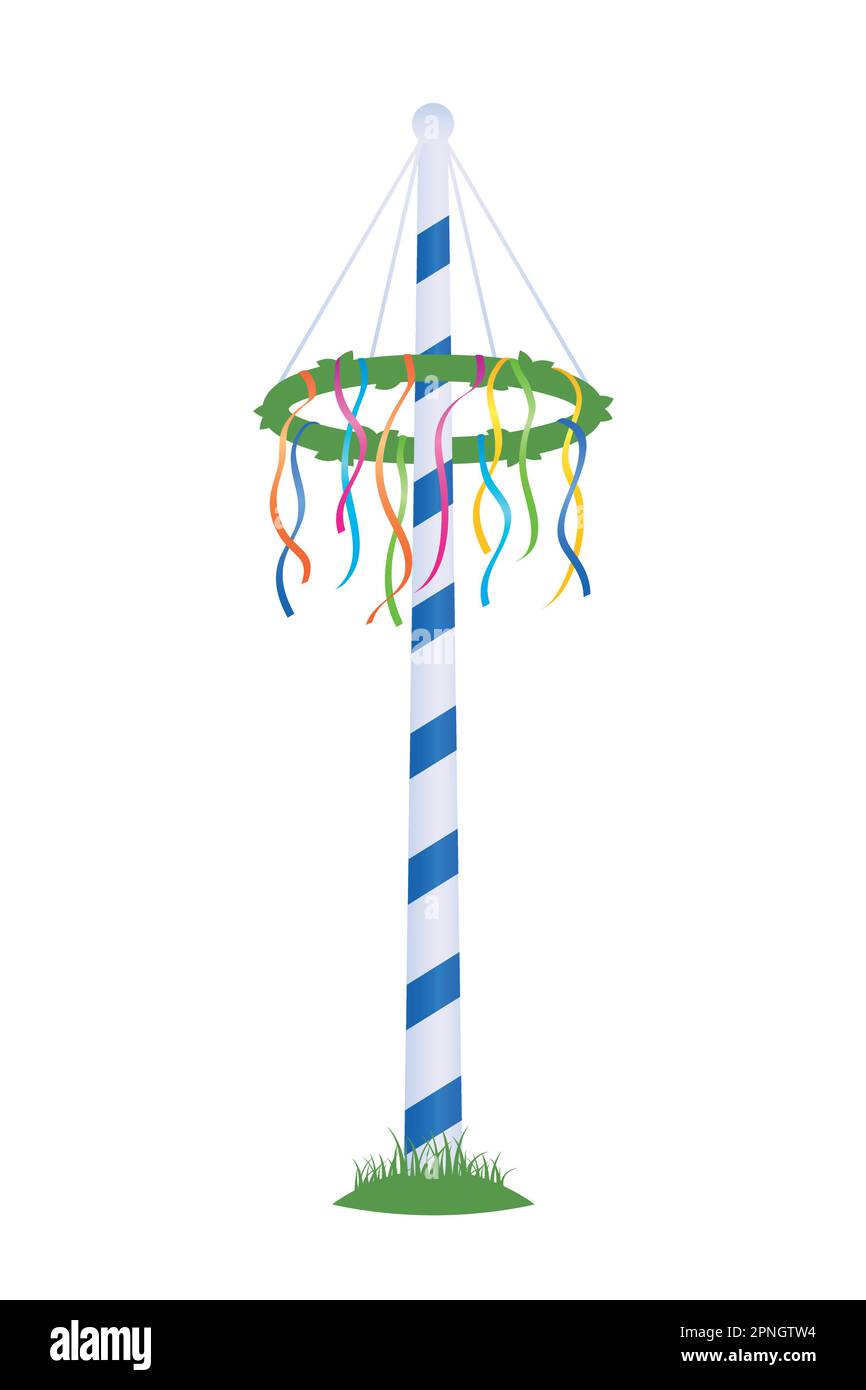 Maypole illustration Cut Out Stock Images & Pictures - Alamy