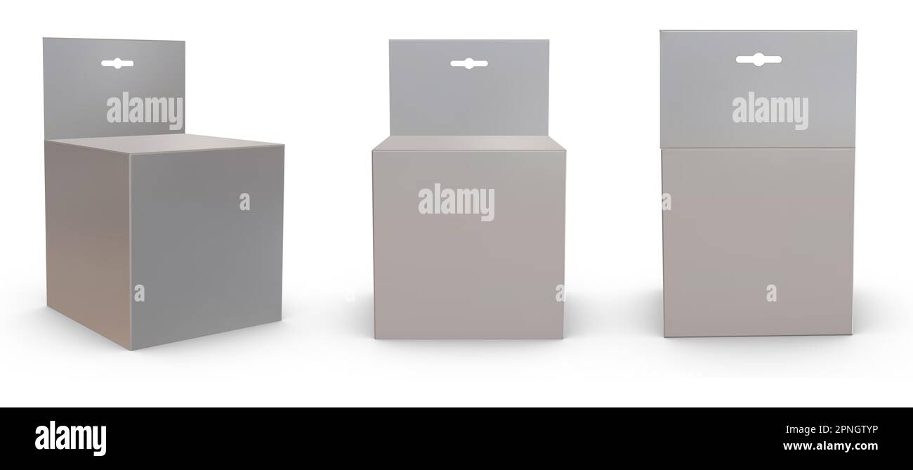 3D rendering - High resolution image set of box with hanger lid ...