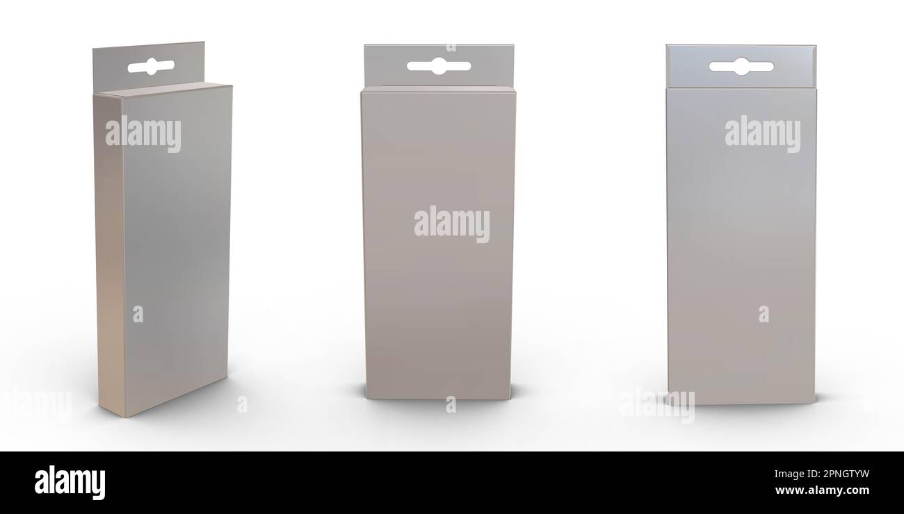 3D rendering - High resolution image set of box with hanger lid ...