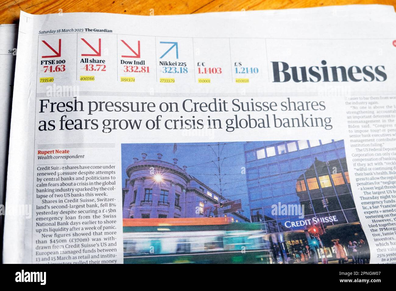 'Fresh pressure on Credit Suisse shares as fears grow of crisis in ... 'Fresh pressure on Credit Suisse shares as fears grow of crisis in ...