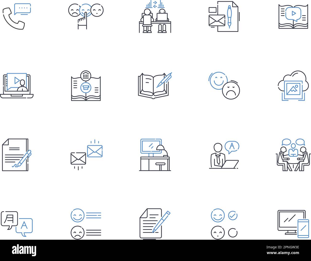 Telephoning line icons collection. Ringing, Dialing, Calling, Answering ...