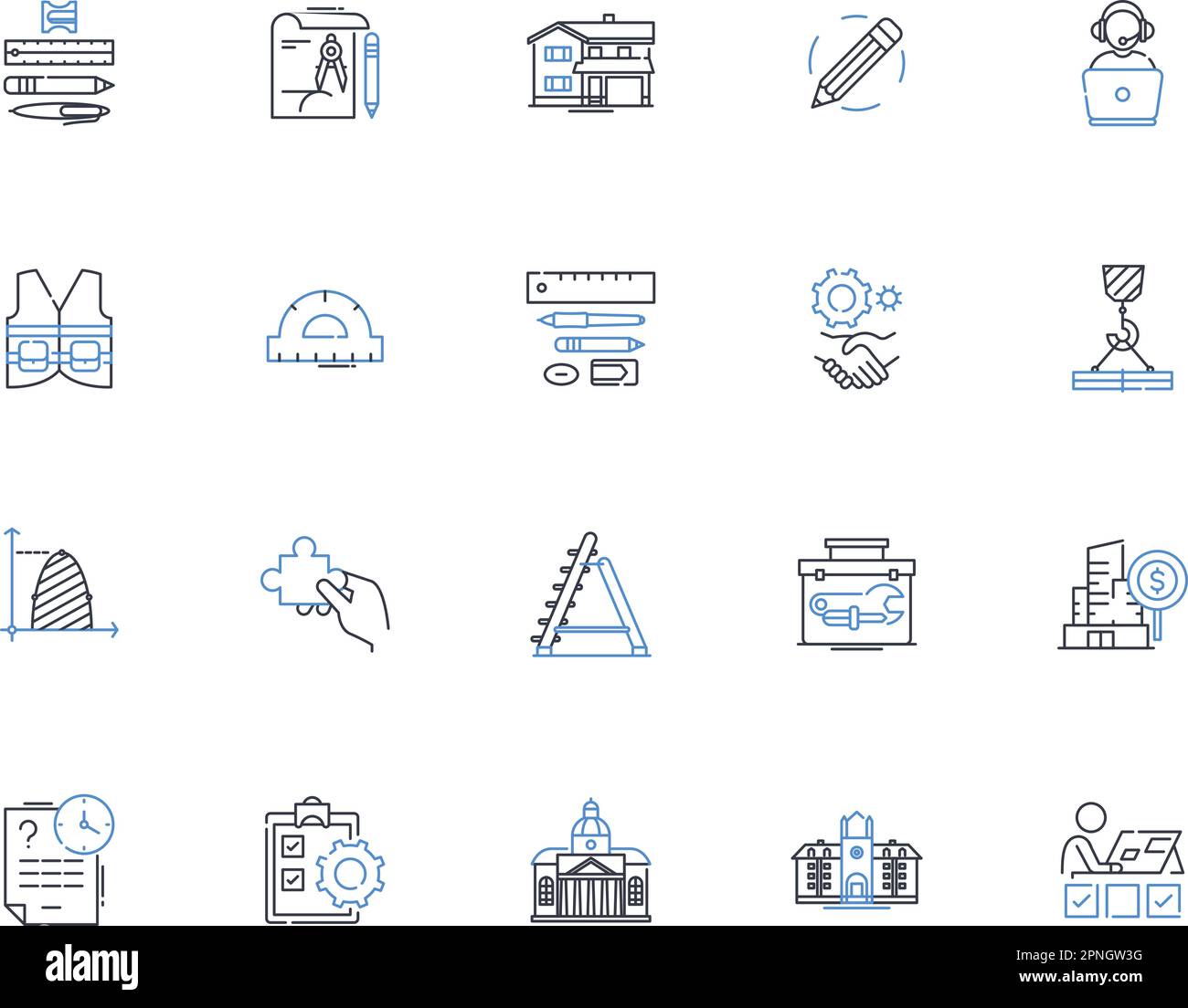 Analysis line icons collection. Investigation, Breakdown, Scrutiny ...