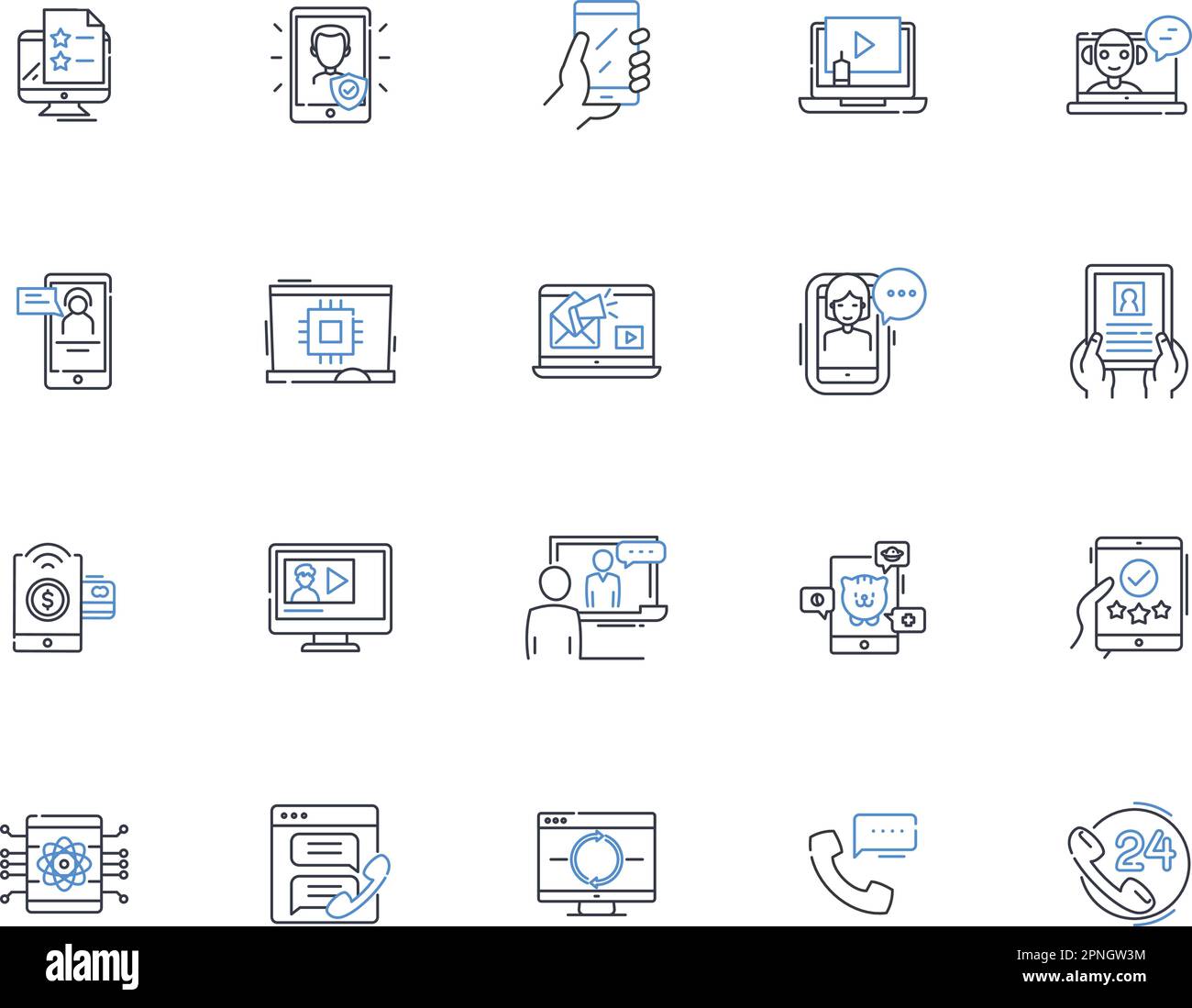 Wireless gadget line icons collection. Bluetooth, WiFi, G, NFC ... Wireless gadget line icons collection. Bluetooth, WiFi, G, NFC ...