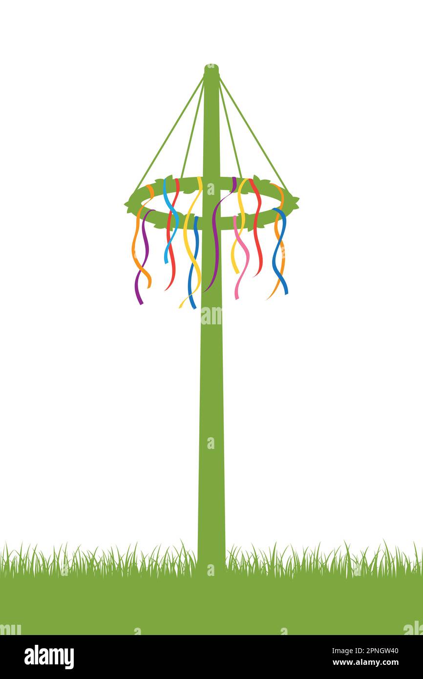 Maypole illustration Stock Vector Images - Alamy