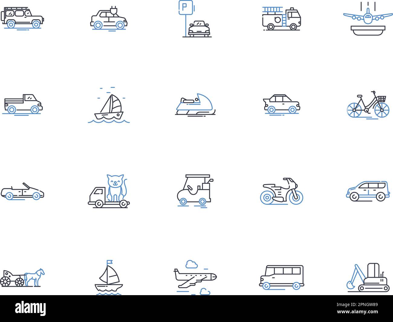 Transporting line icons collection. Shipping, Hauling, Carrying ...