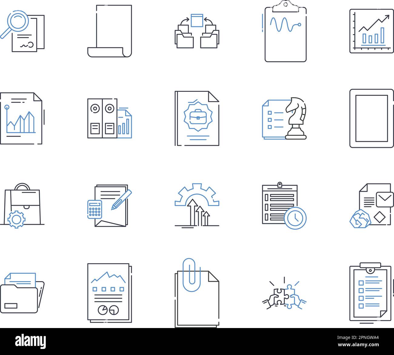 Information Handling Line Icons Collection Data Processing Retrieval Storage Management