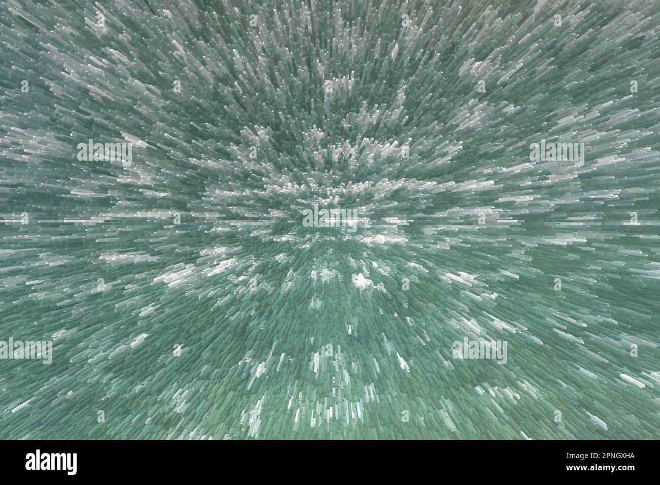 abstract green background image of many geometric exploding square ...