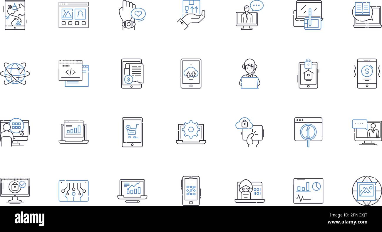 Platforms Line Icons Collection Platform Nerk Infrastructure Interface Integration