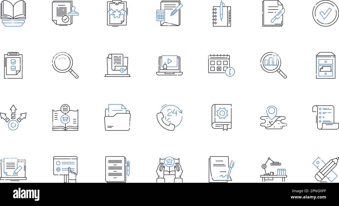 Fiscal planning line icons collection. Budgeting, Forecasting ...