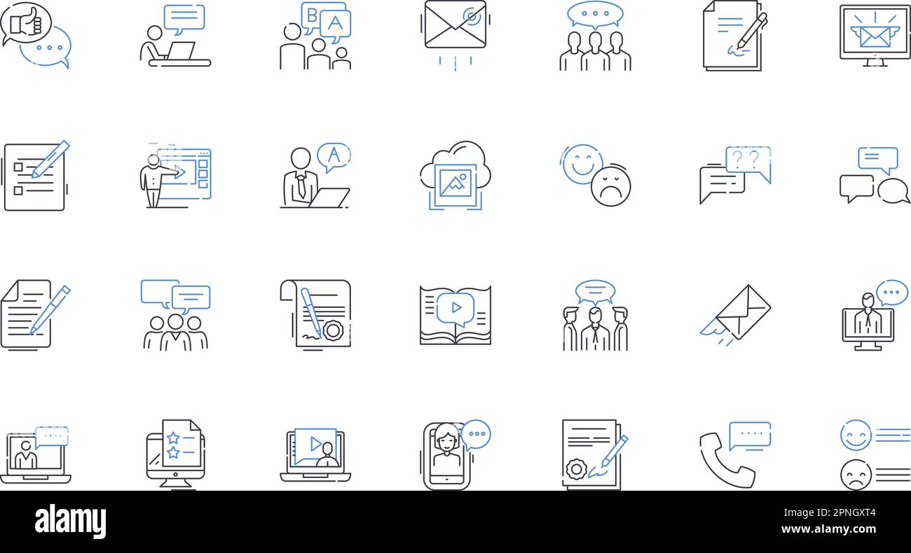 Dialoguing line icons collection. Communicating, Conversing, Discussing ...