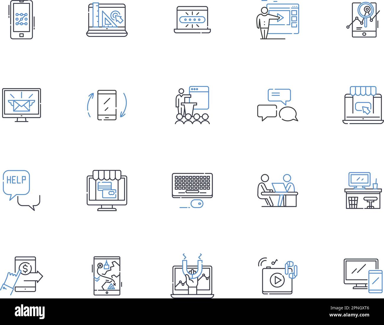Investor Line Icons Collection Capital Equity Returns Stocks Dividends Portfolio Bonds