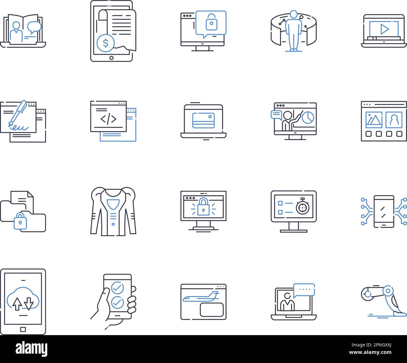 Wi Fi Line Icons Collection Nerk Connection Internet Wireless Router Signal Access Vector