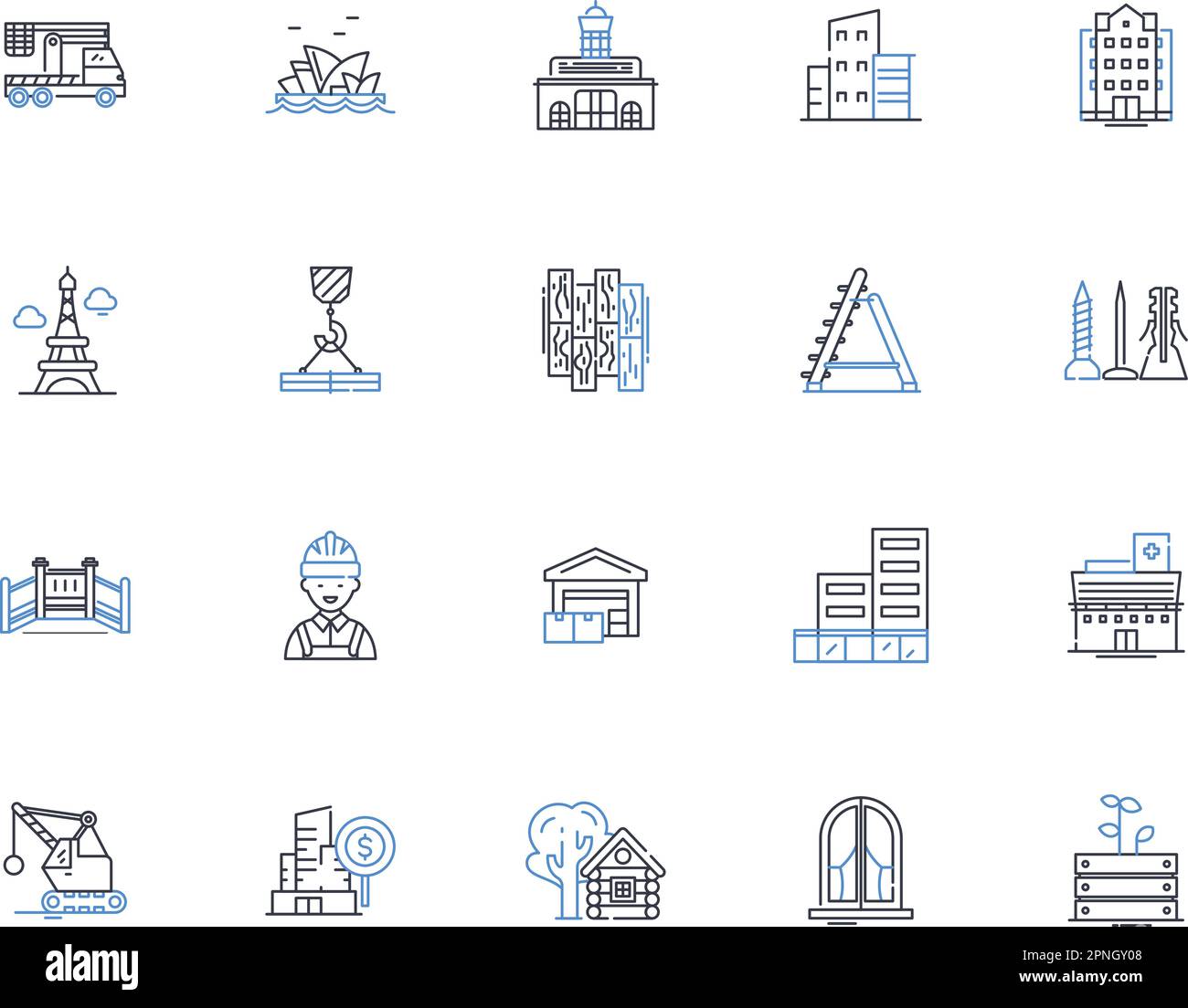 Office remodelling line icons collection. Renovation, Upgrade ...