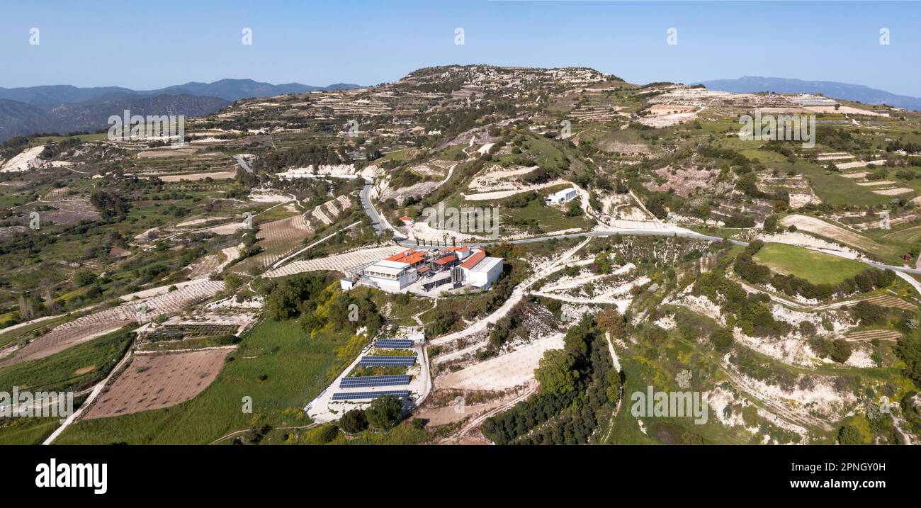 Aerial view of the Kolios Winery, Statos-Ayios Fotios, Cyprus Stock ...