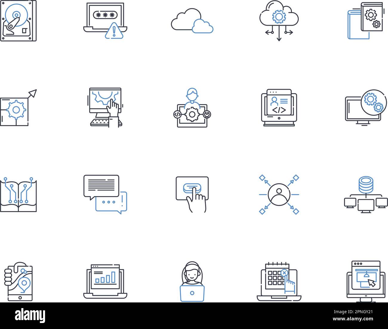 Informational line icons collection. Knowledge, Insight, Intelligence ...