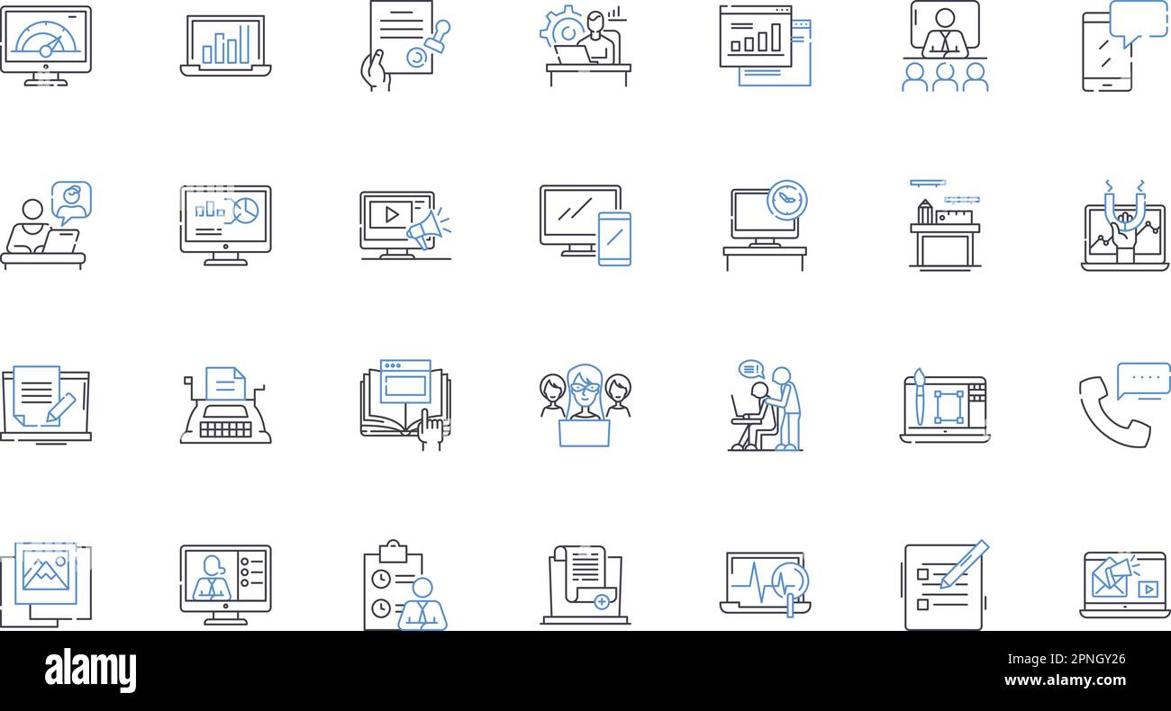 Production Cycle Line Icons Collection Manufacturing Assembly