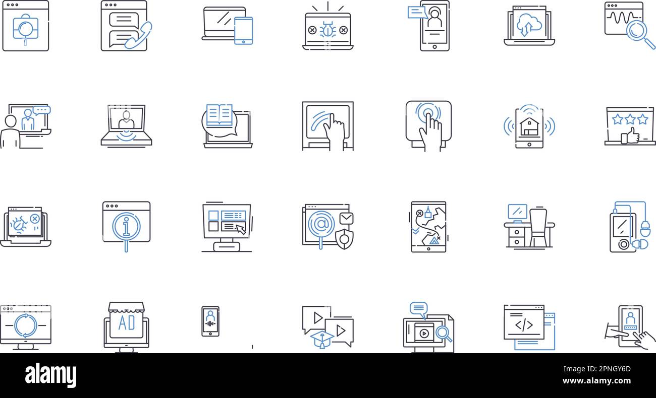 Workplace application line icons collection. Efficiency, Productivity, Collaboration ...