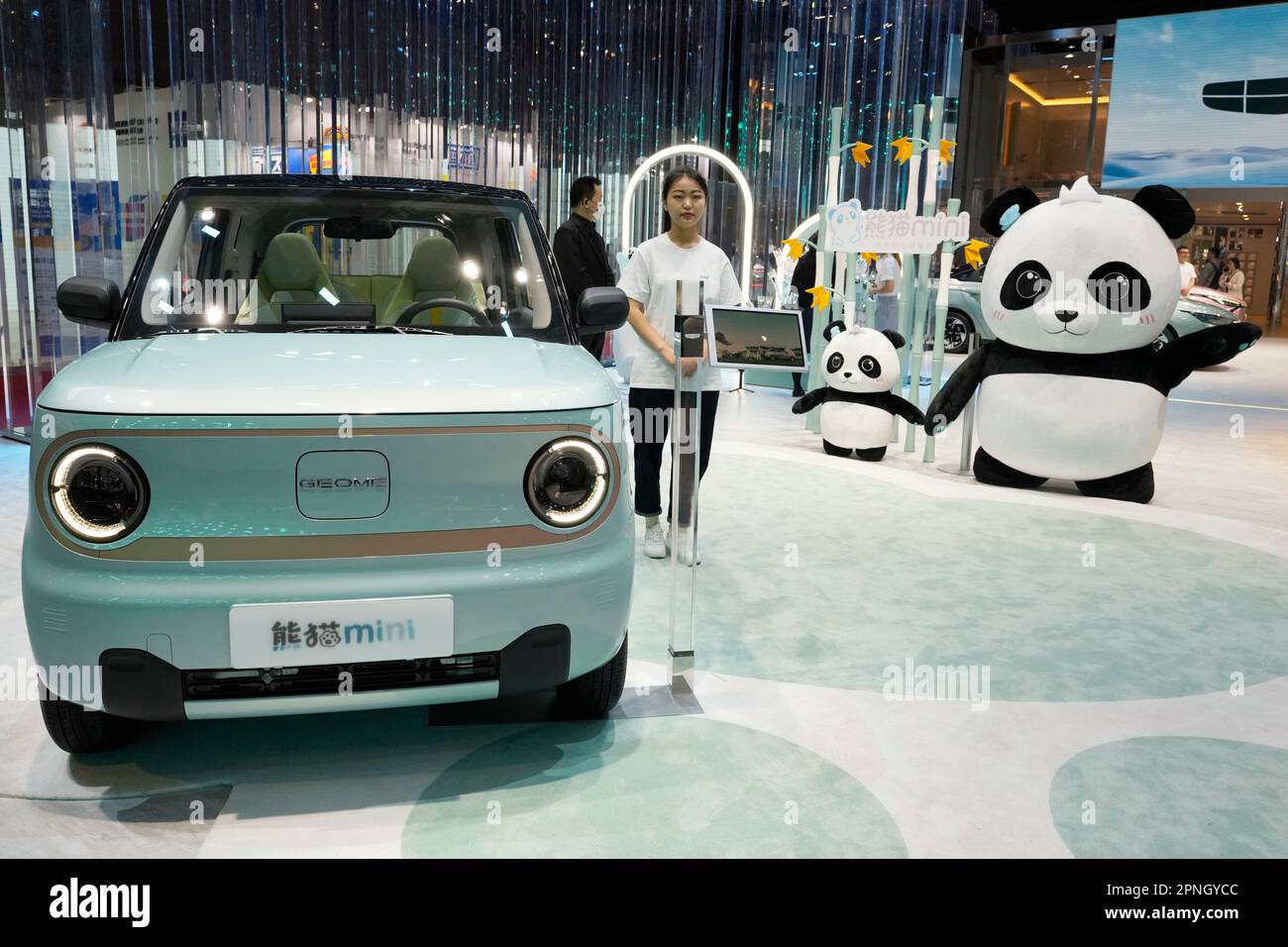 The electric Panda mini from Chinese automaker Geely is displayed ...