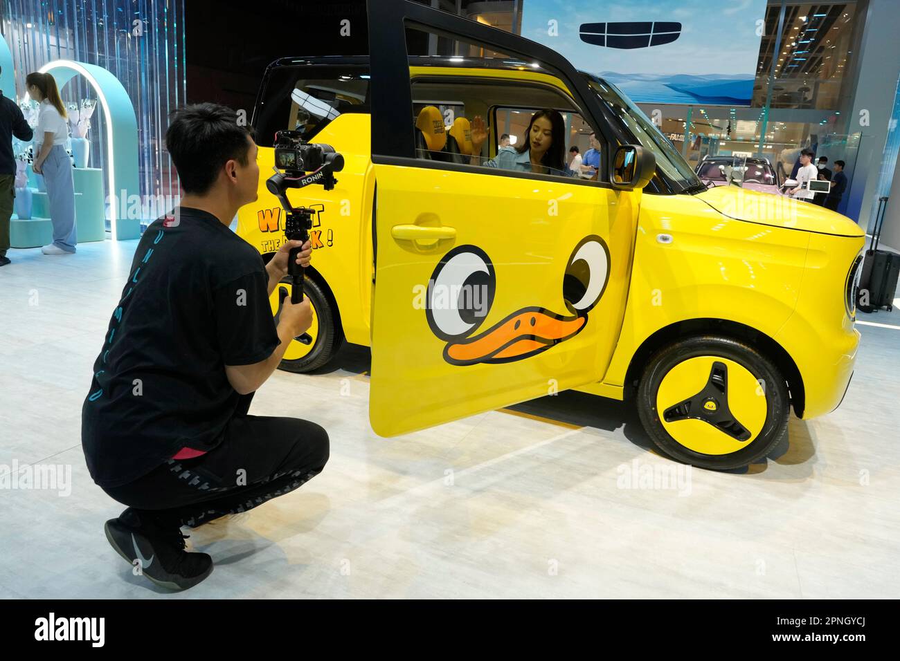 A yellow variant of the electric Panda mini from Chinese automaker ...