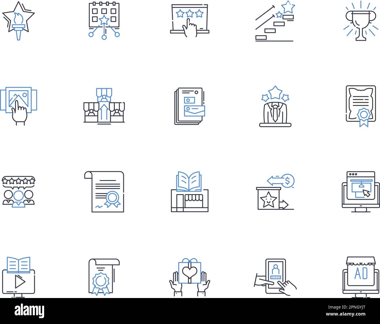 Signage line icons collection. Advertising, Branding, Communication, Digital, Directional ...